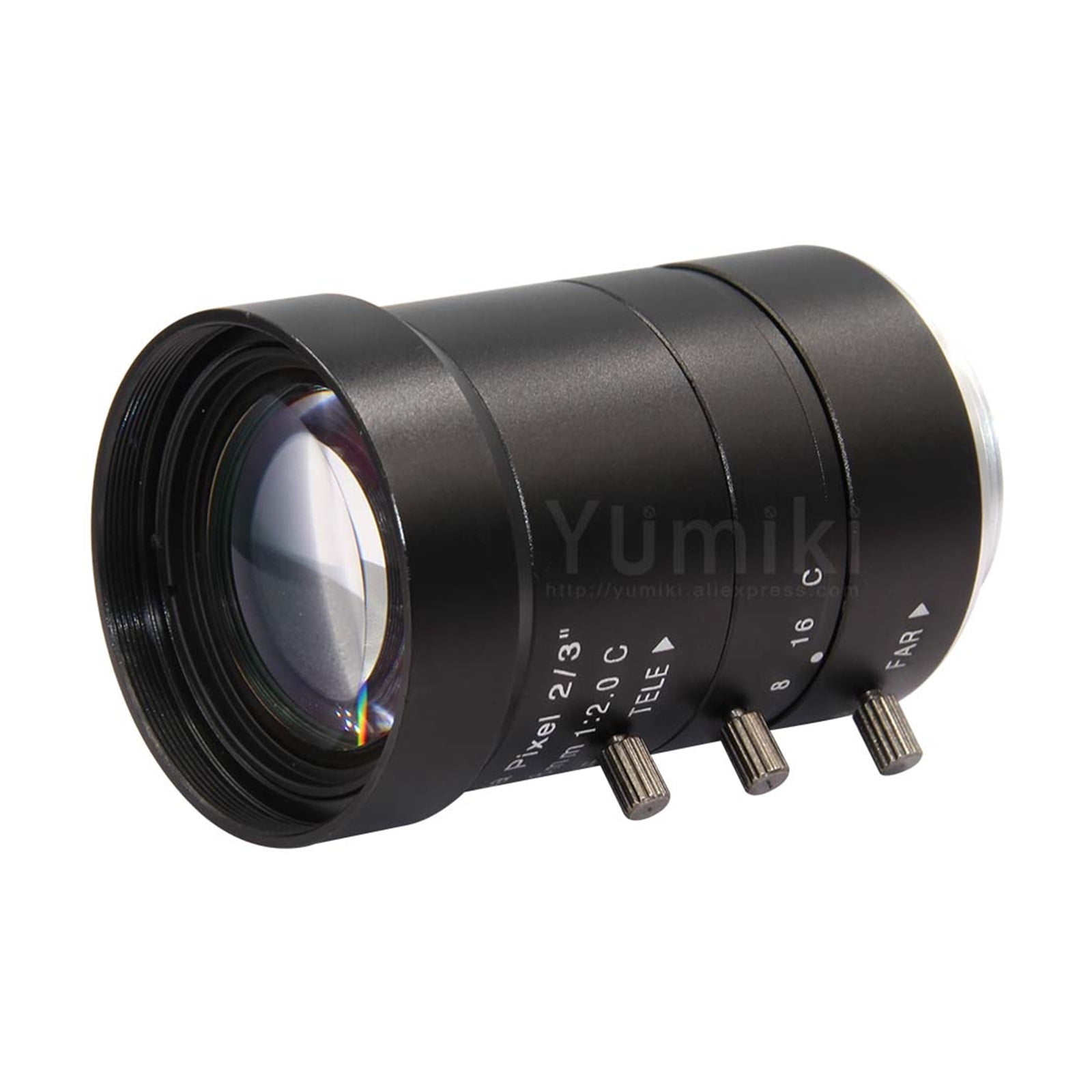 Machine Vision Lens HD 16-48mm 2/3" IR C-Mount Varifocal Manual Iris Lens for CCTV Security ...