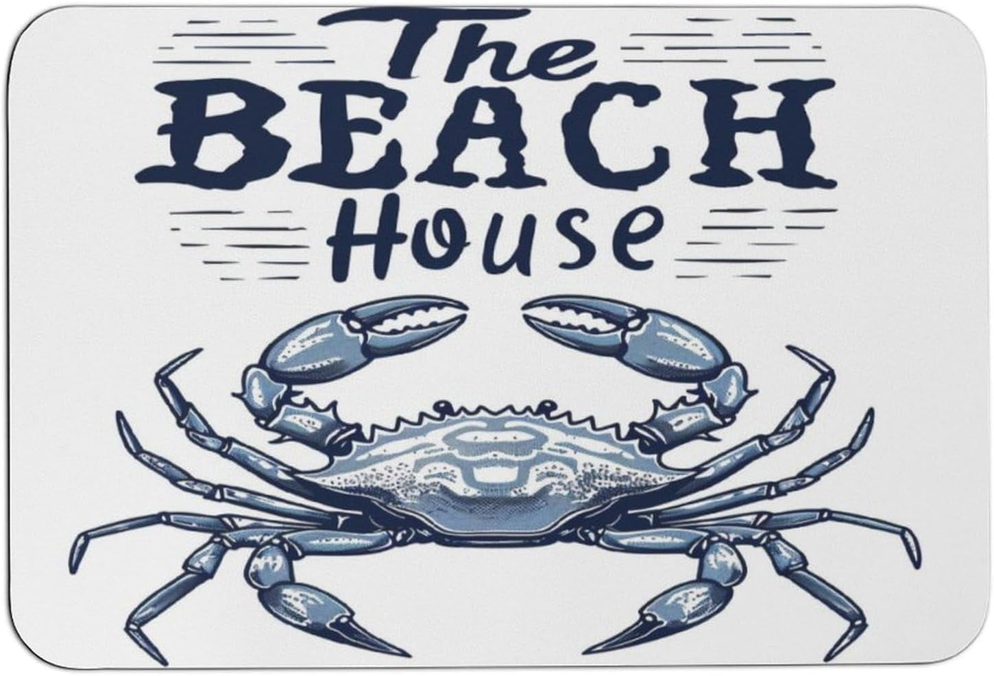 Machine Wash Mat The Beach House Blue Crab Bathroom Rug Mat Marine ...