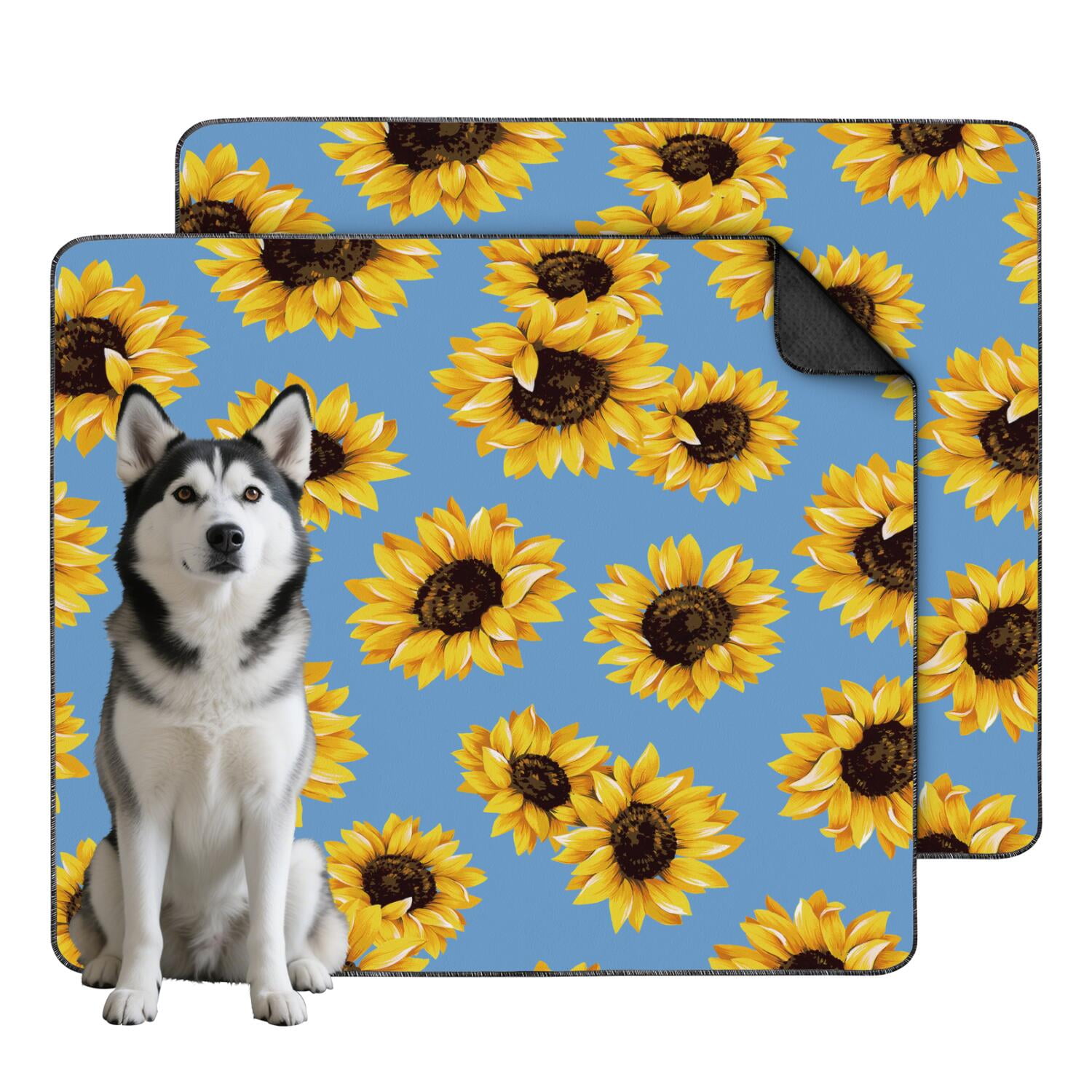 Machine Wash Safe Dog Potty Pads 35x41, 2-Pack Floral Print Mats ...