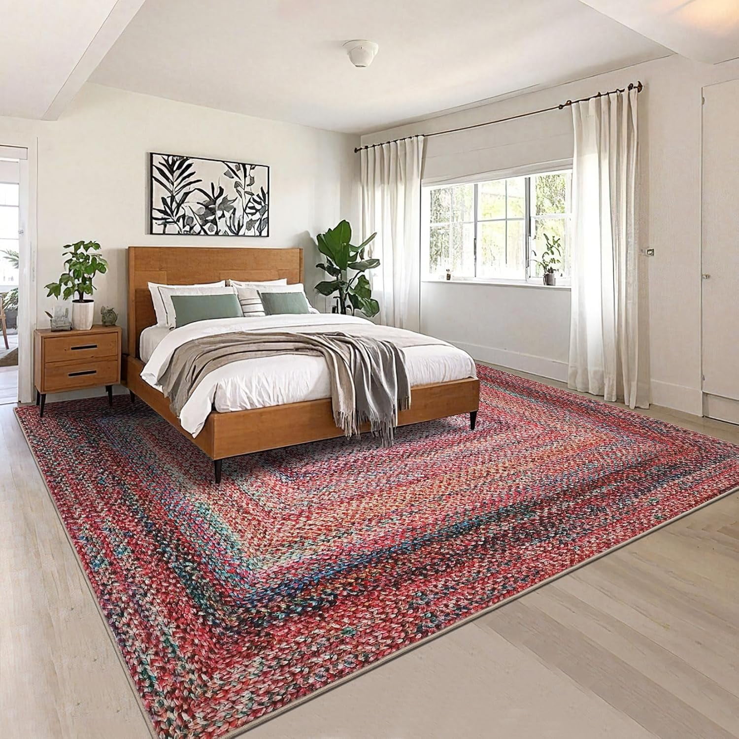 Machine Washable Area Rugs For Living Room Bedroom Modern Braided ...