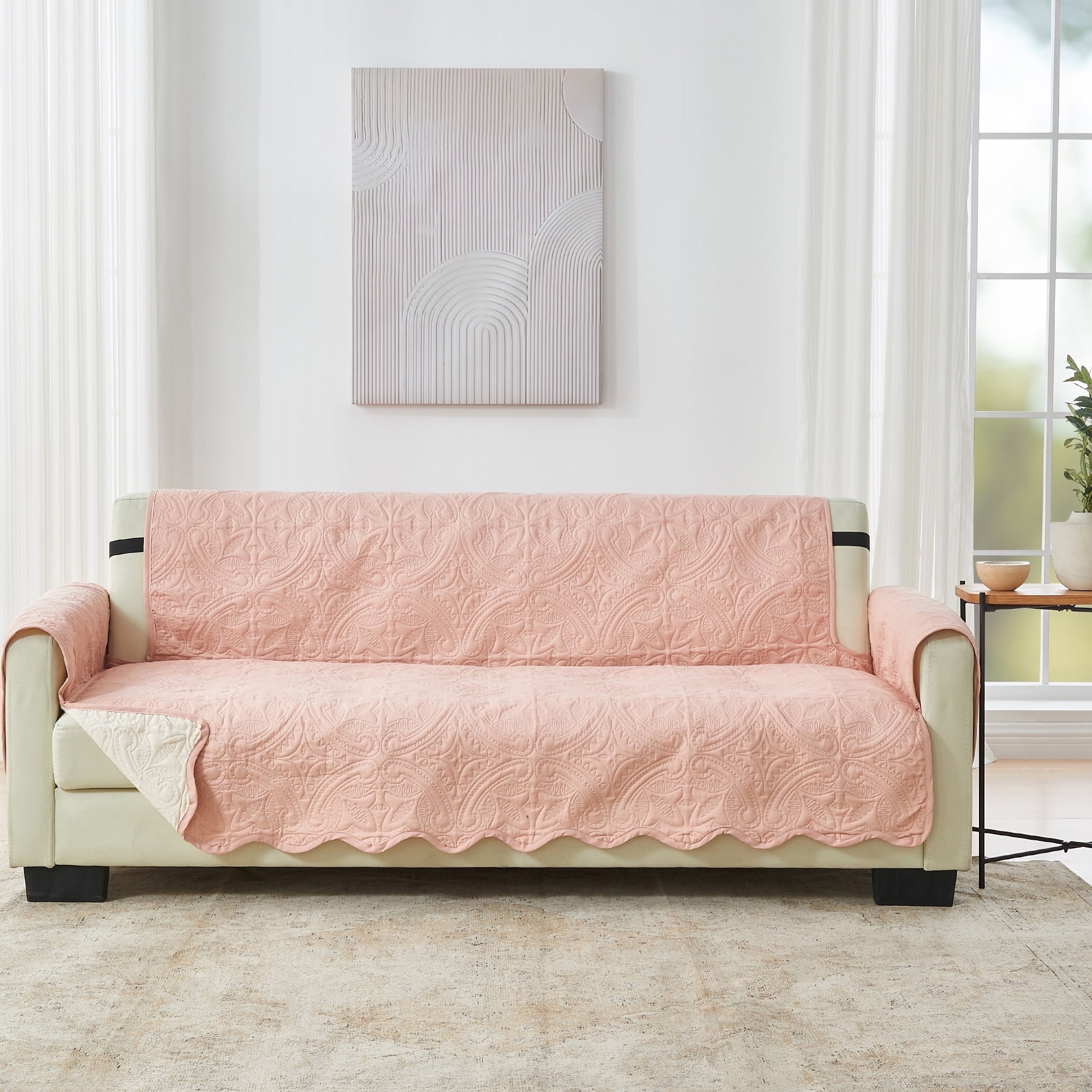 Machine Washable Couch Cover Reversible Quilted Furniture Protector ...