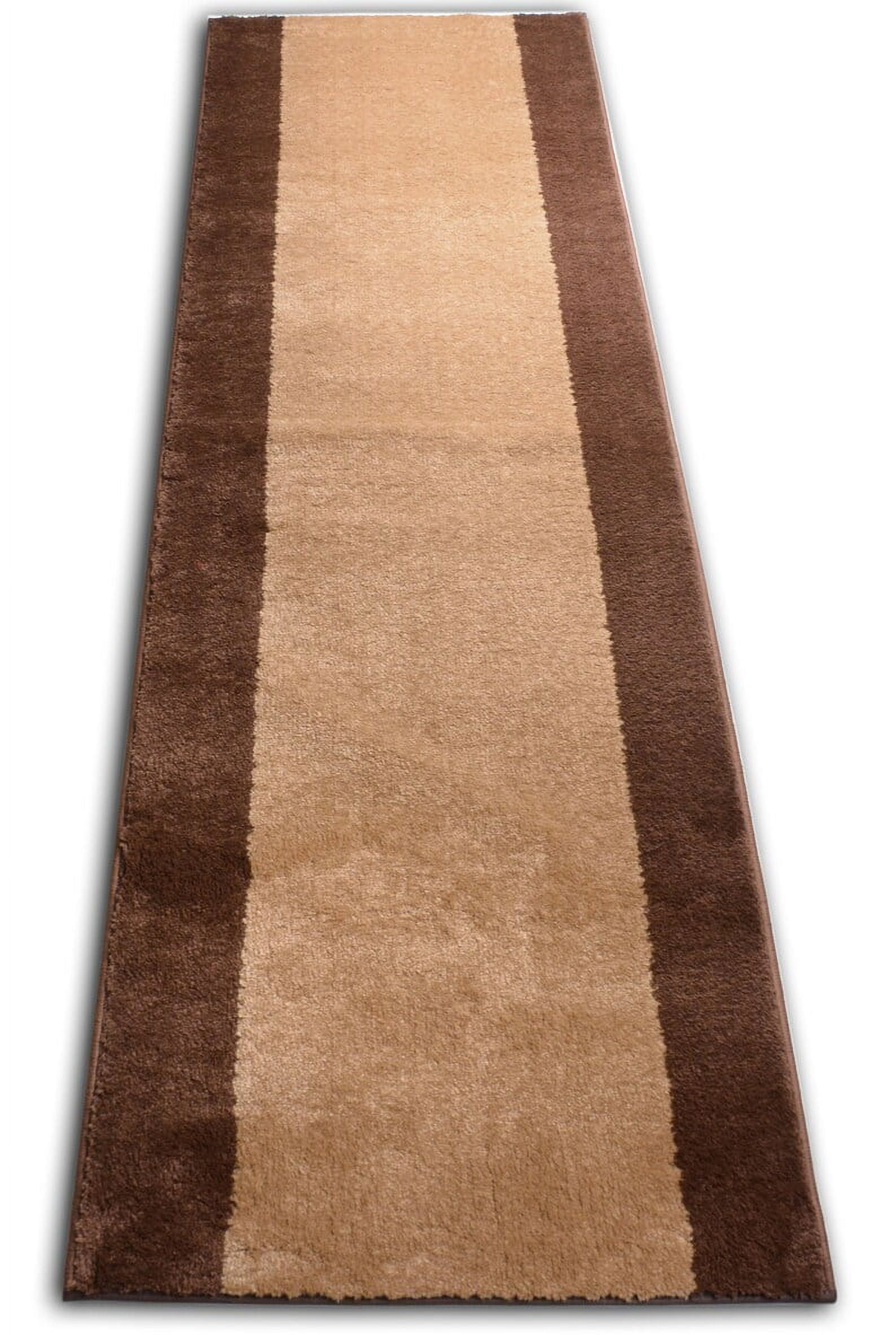 Customer reviews for Machine Washable Custom Size Solid Bordered Brown ...