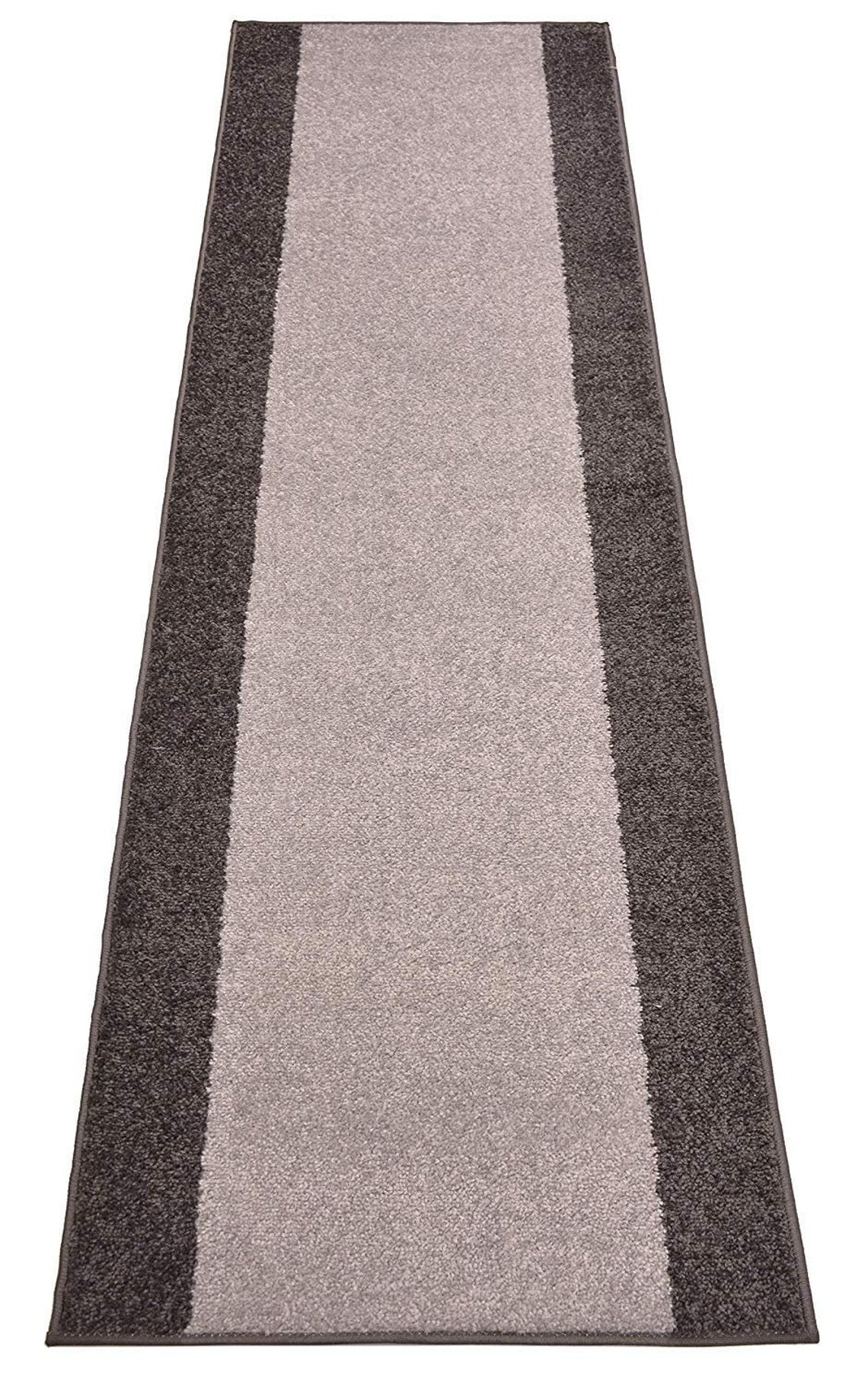 Machine Washable Custom Size Solid Bordered Grey Runner Rug Cut to Size ...