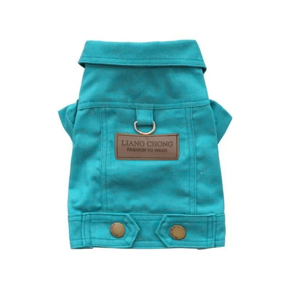 Machine Washable Dog Clothes Denims Coat Clothes with Buckle Ring Dog ...