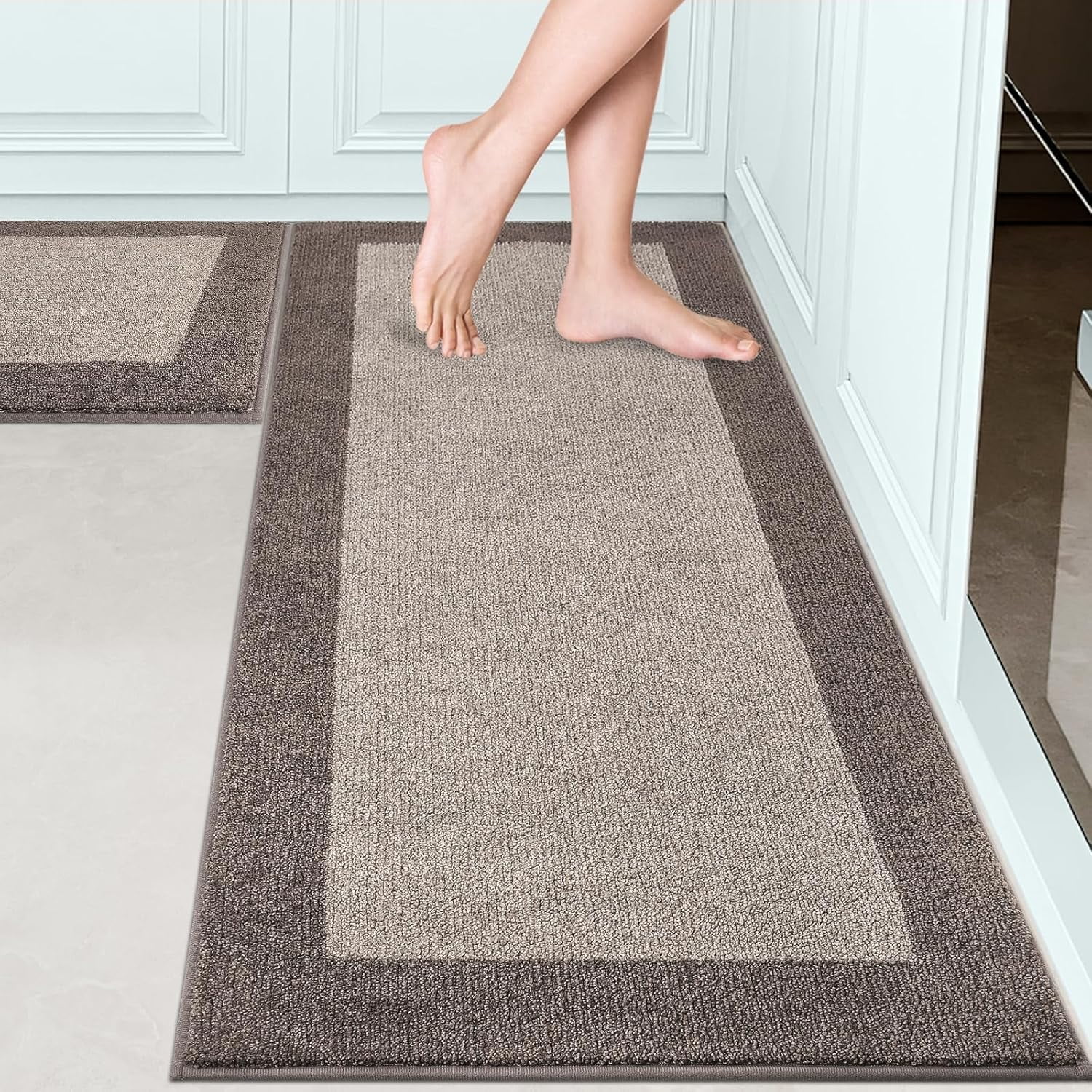 Machine Washable Kitchen Rugs Set of 2, (24" X 36" + 24" X 60"), Non ...