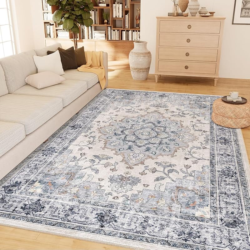 Machine Washable Rugs Nursery Rug 5x7 Cute Girl Non Slip Low Pile Water ...