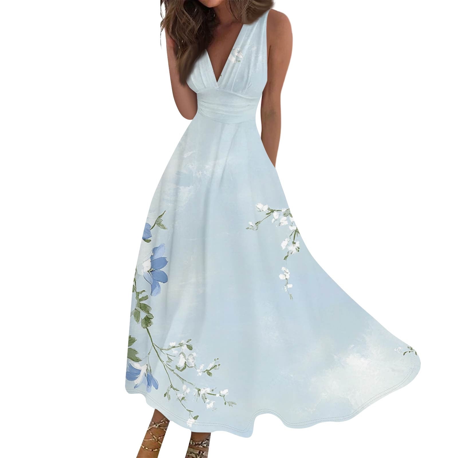 Machine-Washable Wrap Sundress, Casual Dresses for Women Western Dress ...