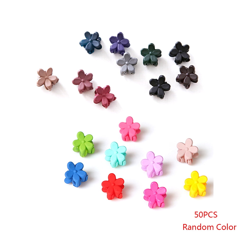 Machinehome 50 Pcs Baby Kids Colorful Mini Retro Flower Shape Hair ...