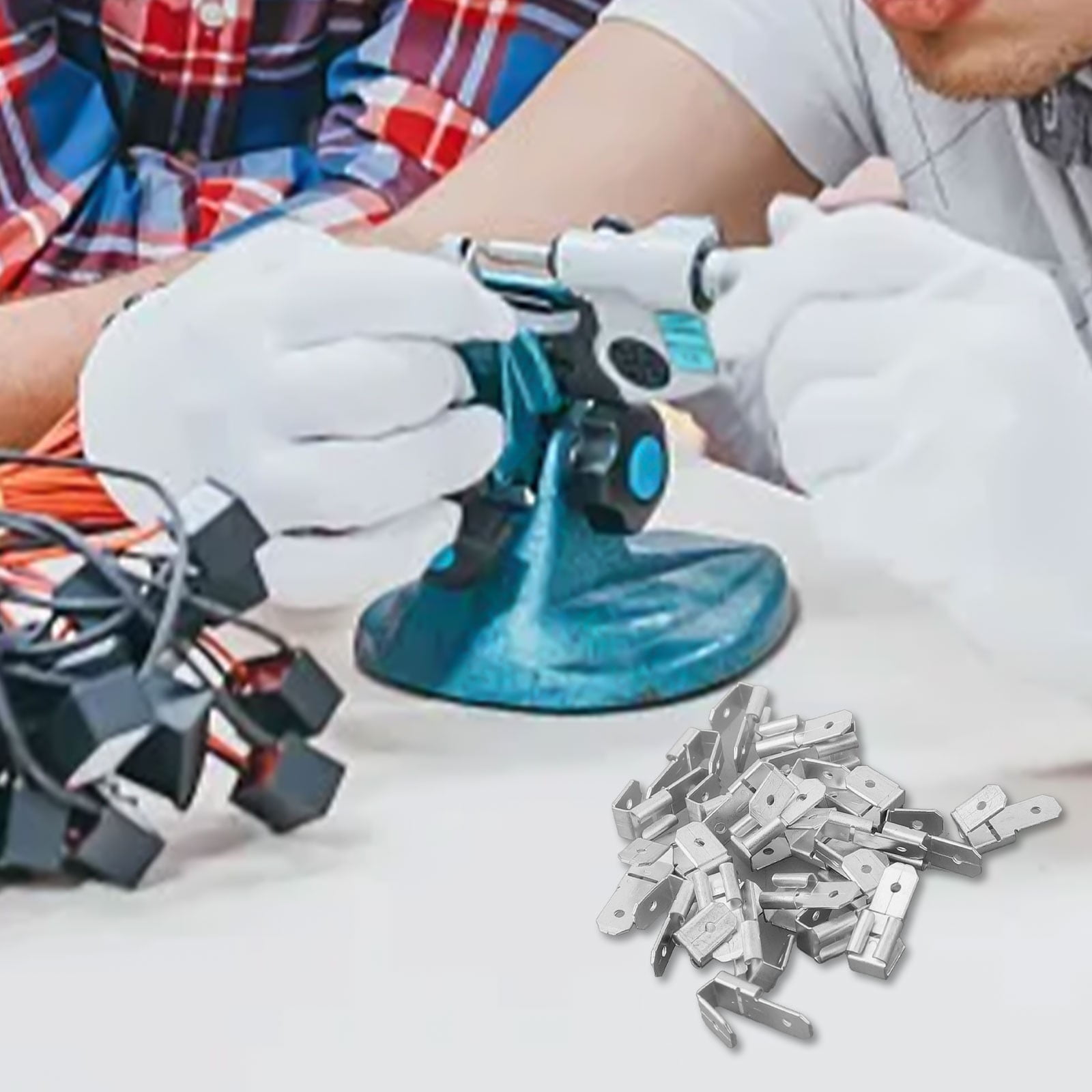 Machinery Marine Crimp Kit Double Piggyback Spade Connectors Dual Male Pocket Carry Note Connect ...