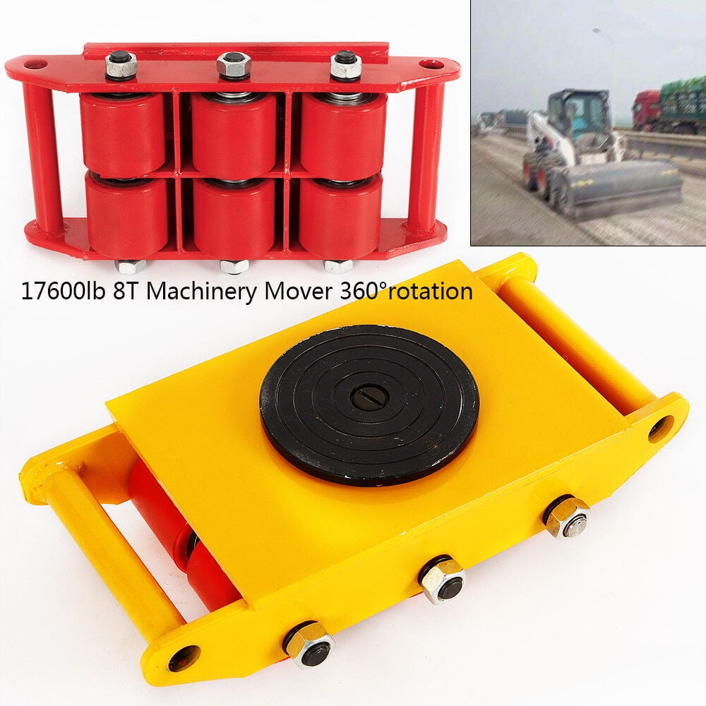Machinery Mover PU Cast Steel Machine Skate Dolly Mover 5T-12 Ton 360 ...