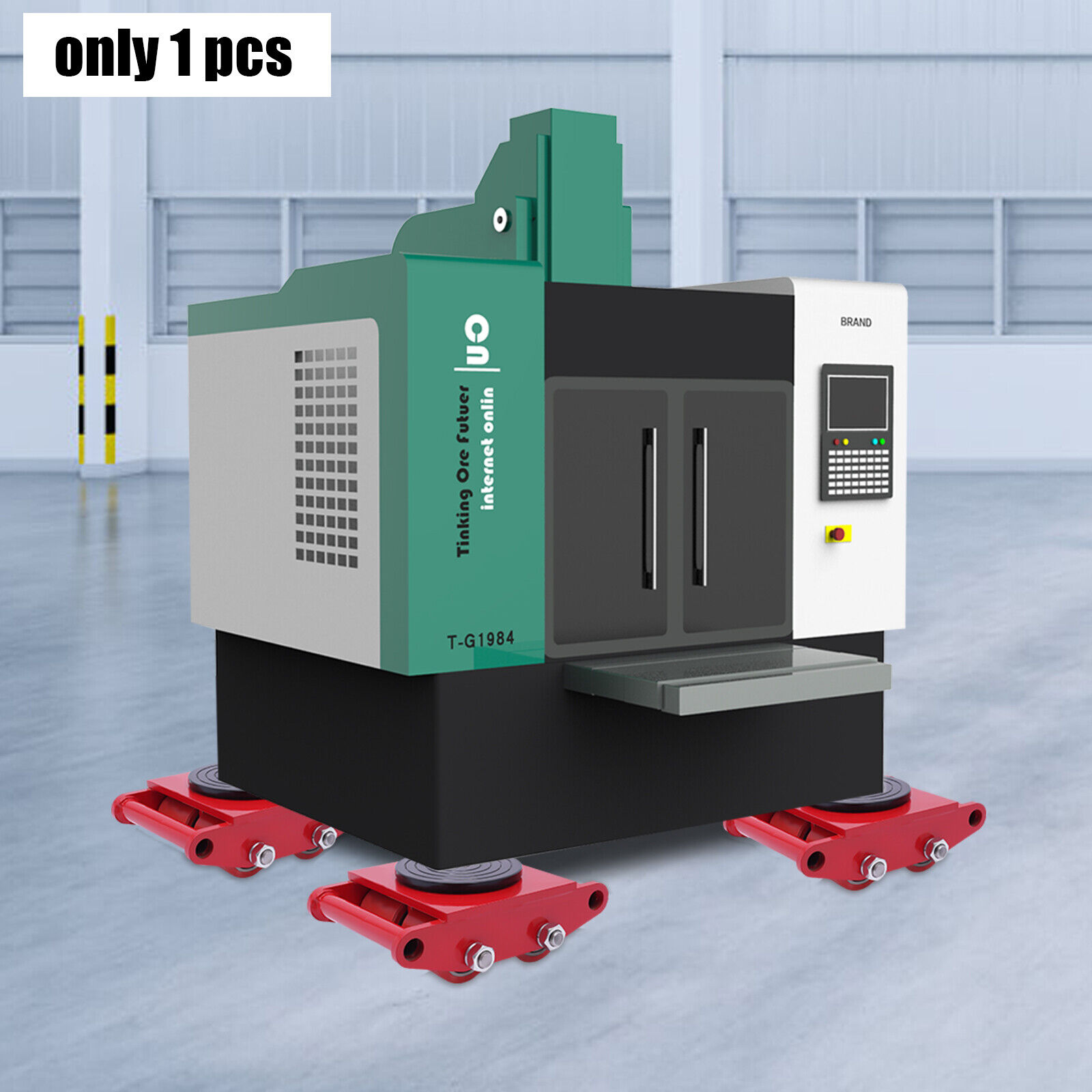 Machinery Mover PU Cast Steel Machine Skate Dolly Mover 6 Ton 360° Red ...