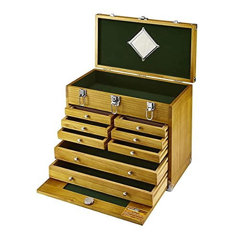 Machinist Eight (8) Drawer Hardwood Toolbox Lockable Chest Secure ...
