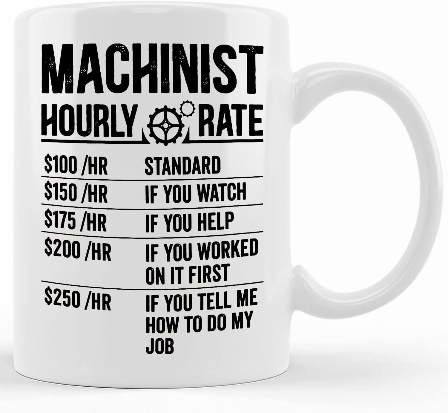 Machinist Hourly Rate Mug, Funny Machinist Mug, Machinist Gifts, Father ...