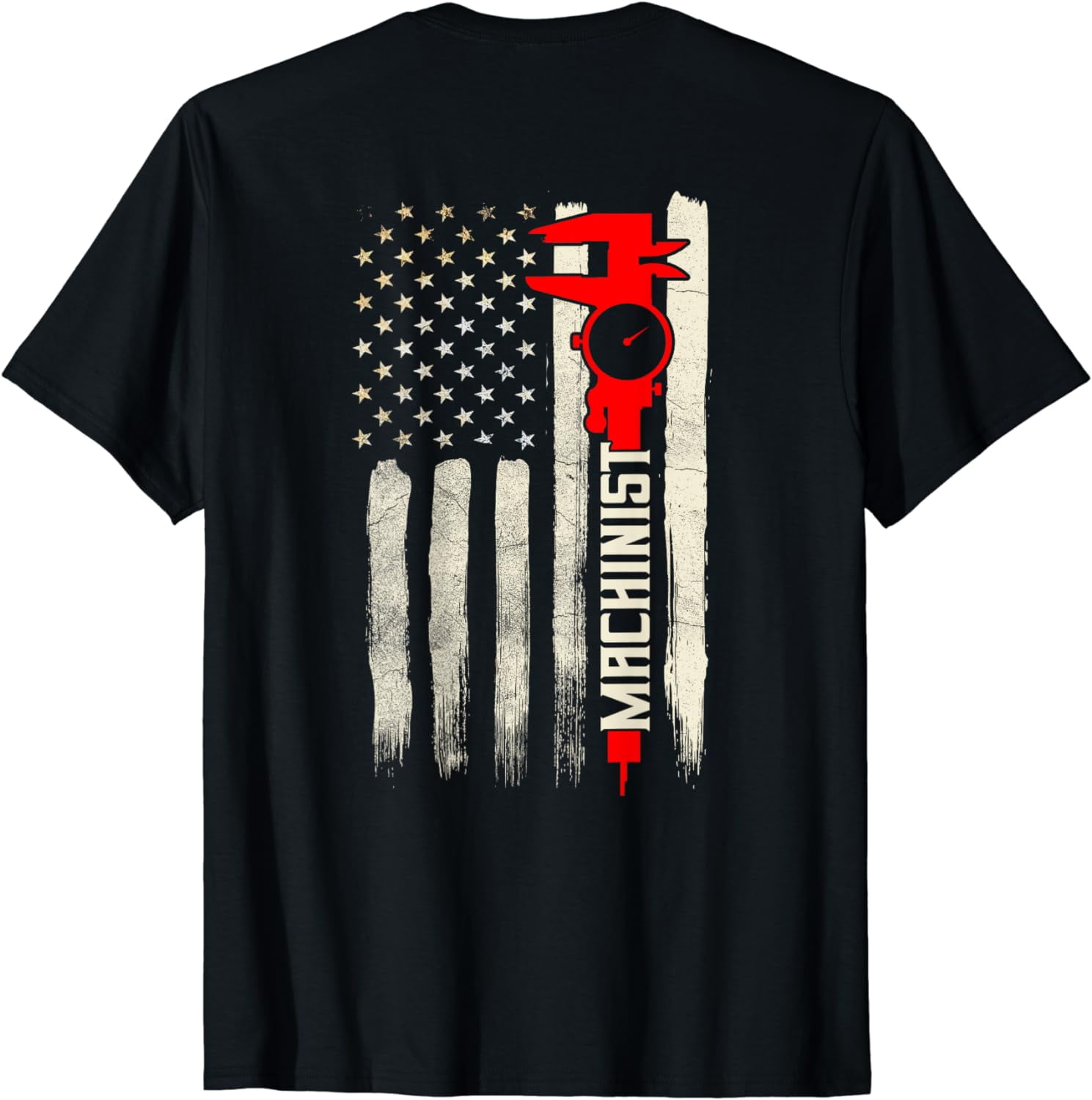 Machinist Patriotic US Flag Design On Back Of Clothing T-Shirt ...