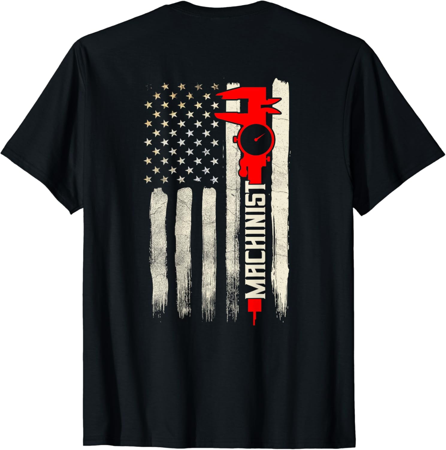 Machinist Patriotic US Flag Design On Back Of Clothing T-ShirtMen's and ...