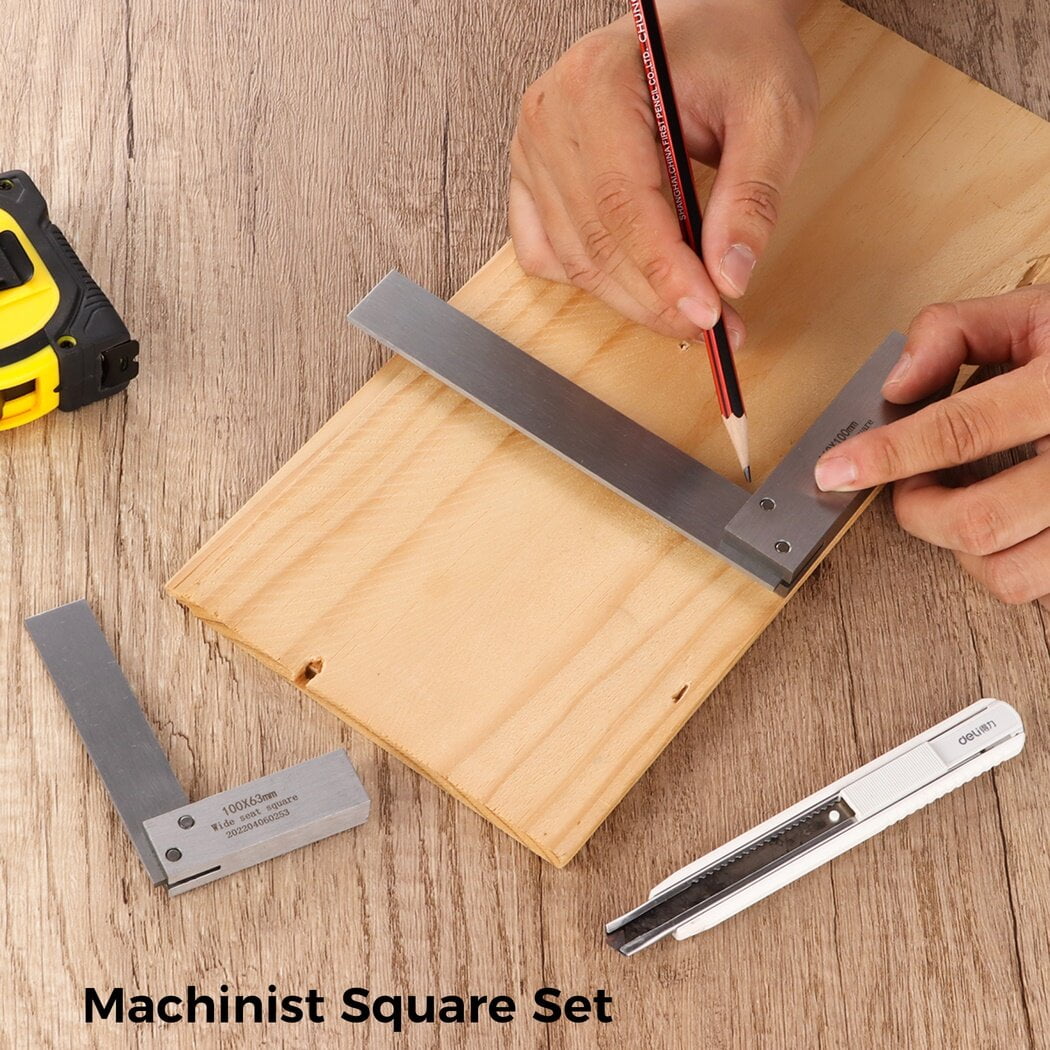 Machinist Square Set, 2-Piece High Precision Square Woodworking Wide ...