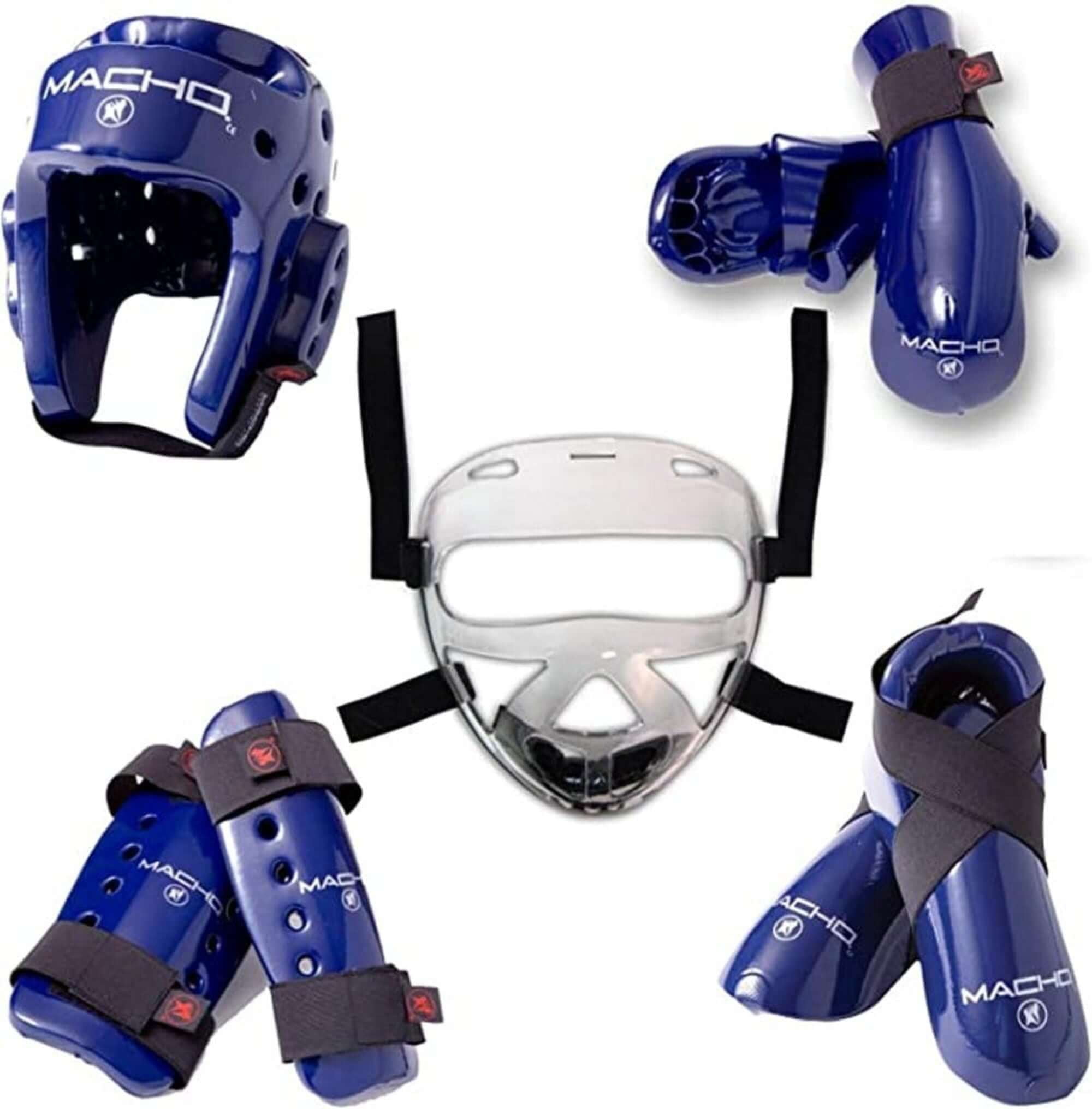 Macho Dyna 9 Piece Sparring Gear shin Guards face Shield - Walmart.com