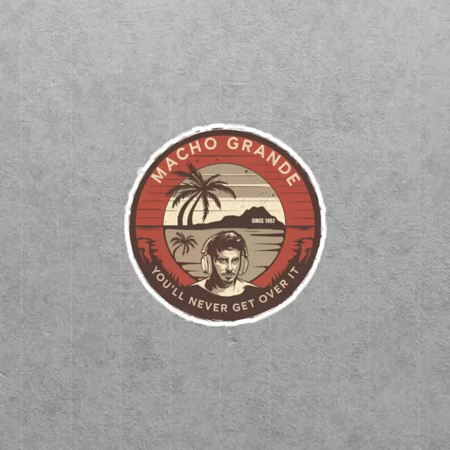 Macho Grande Retro Sundown Podcast Sticker - You'Ll Never Get Over It ...