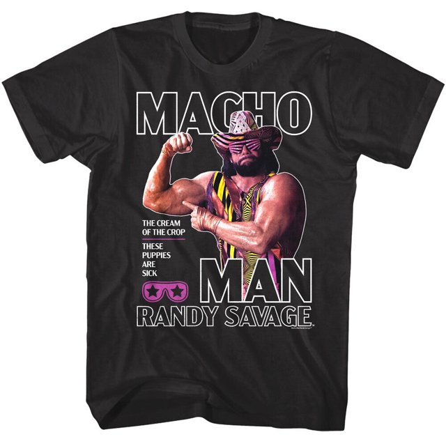 Macho Man Cream of the Crop Men's T Shirt Flex Randy Savage Puppies are Sick - Walmart.com