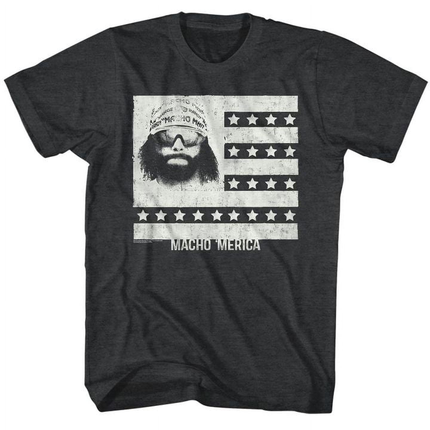 Macho Man Mericaman Black Heather Adult T-Shirt 4Xl - Walmart.com