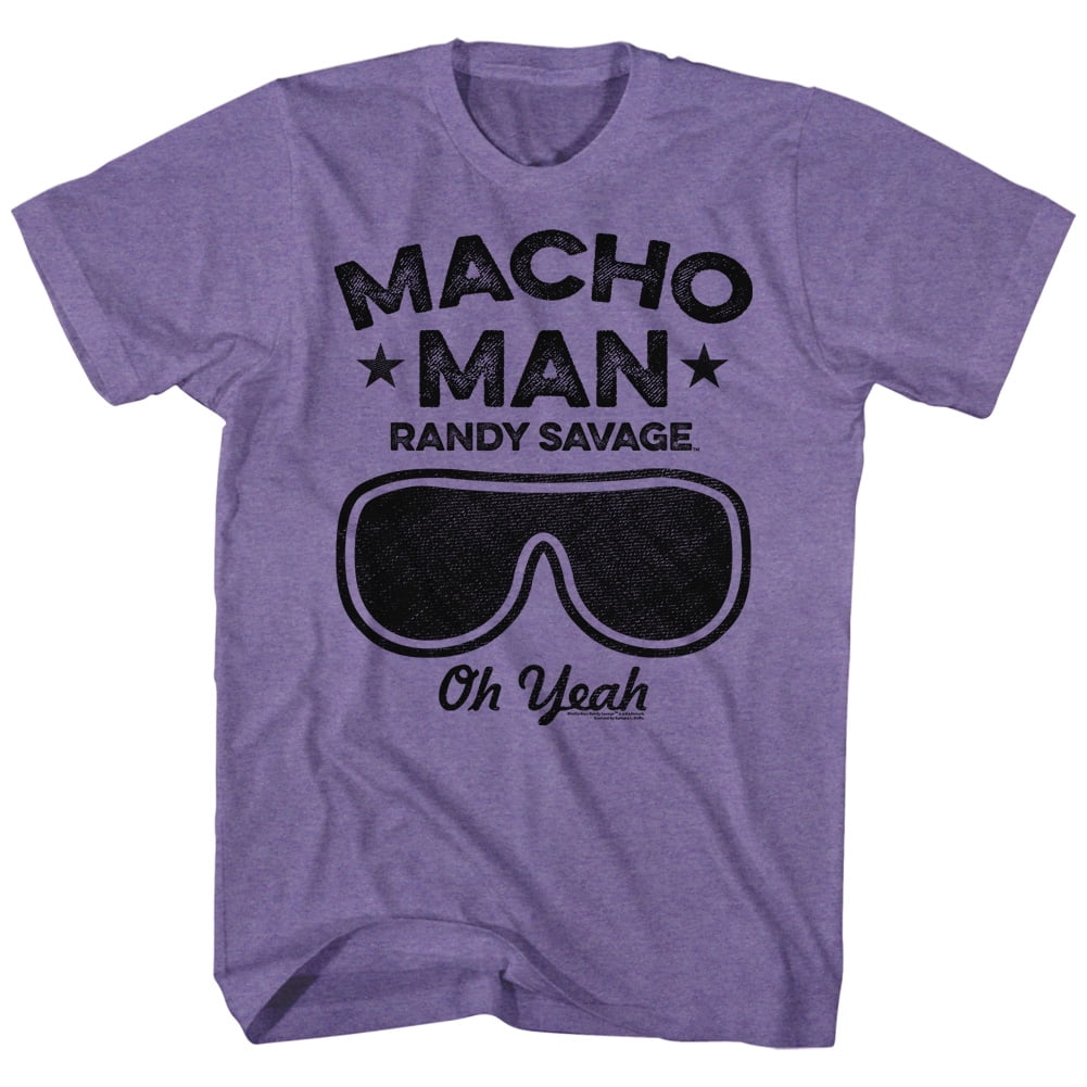 Macho Man Oh Yeah Retro Classic Purple Heather Adult T-Shirt - Walmart.com