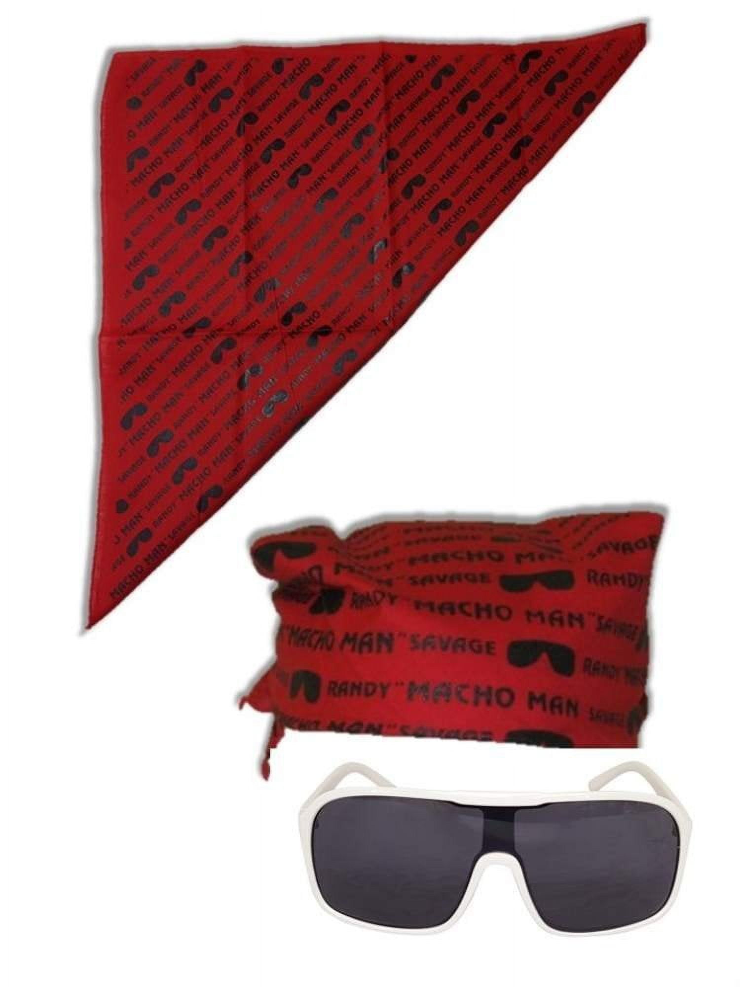 Macho Man Randy Savage Colored Costume Glasses Bandana Red Bandana ...