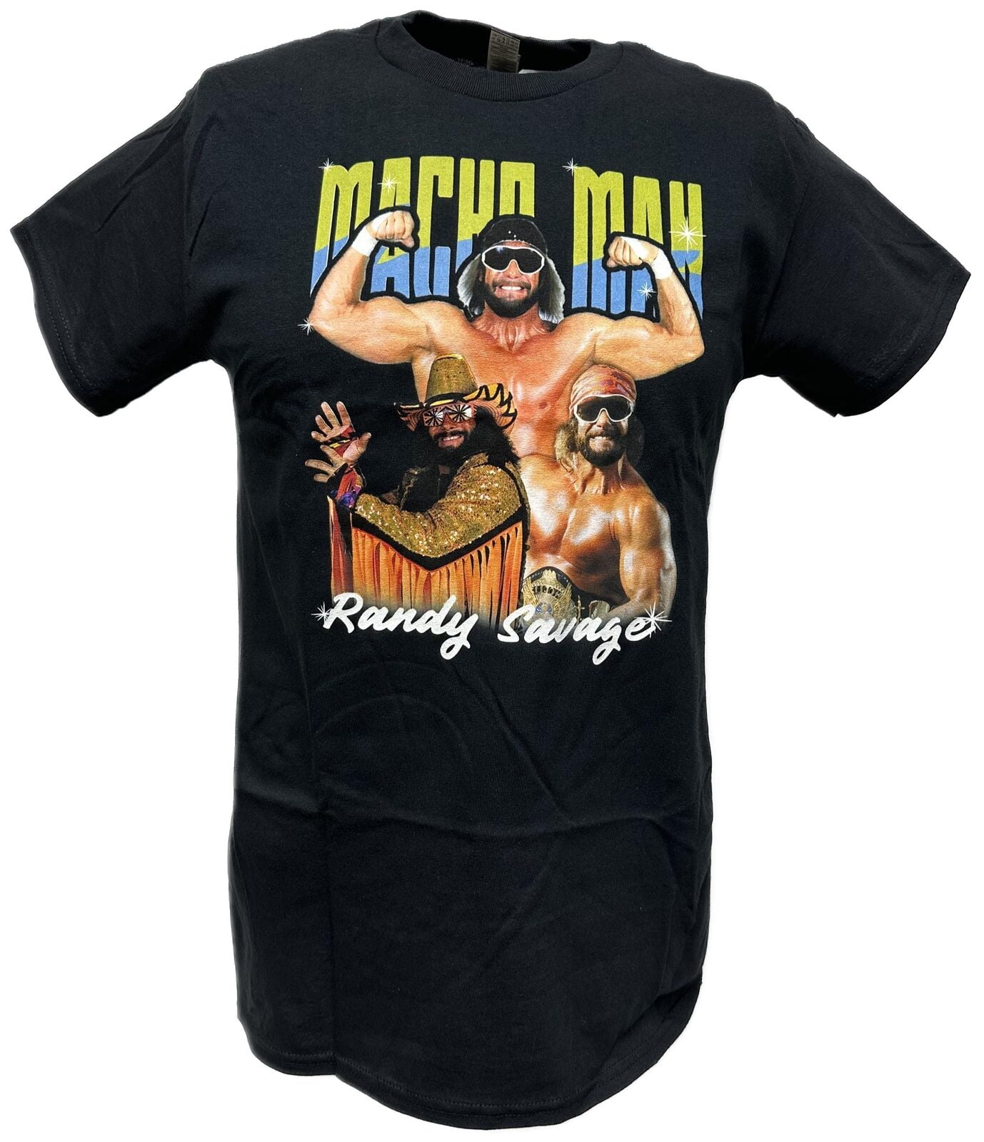 Macho Man Randy Savage Three Pose WWE Mens Black T-shirt - Walmart.com