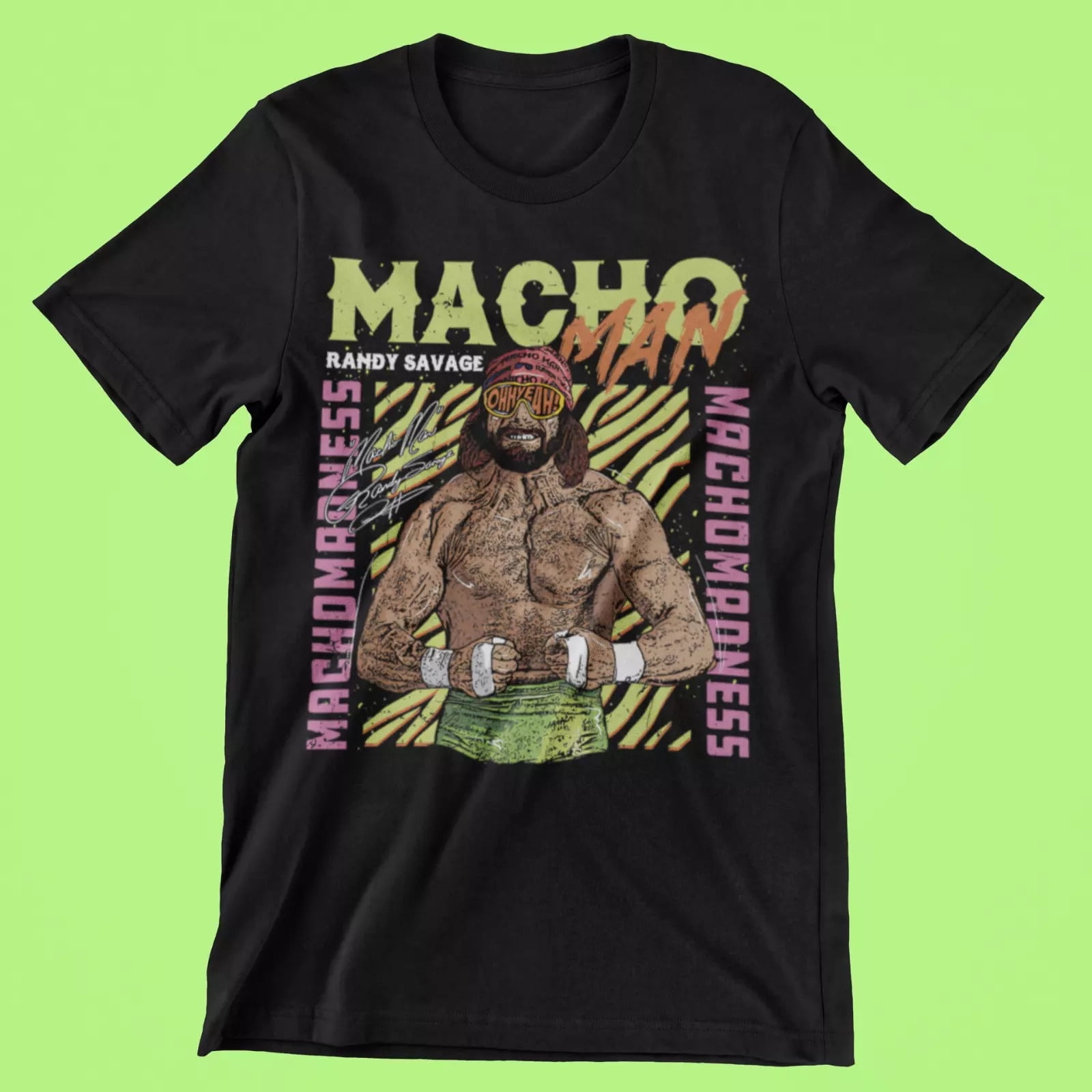 Macho.Man Randy Savage Tribute Tee - Distressed VTG Style - Premium ...