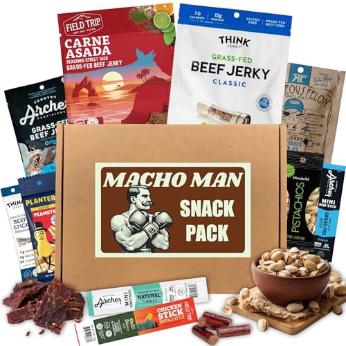 Macho Man Snack Pack Jerky Gift Box - High Protein Snacks for Men ...