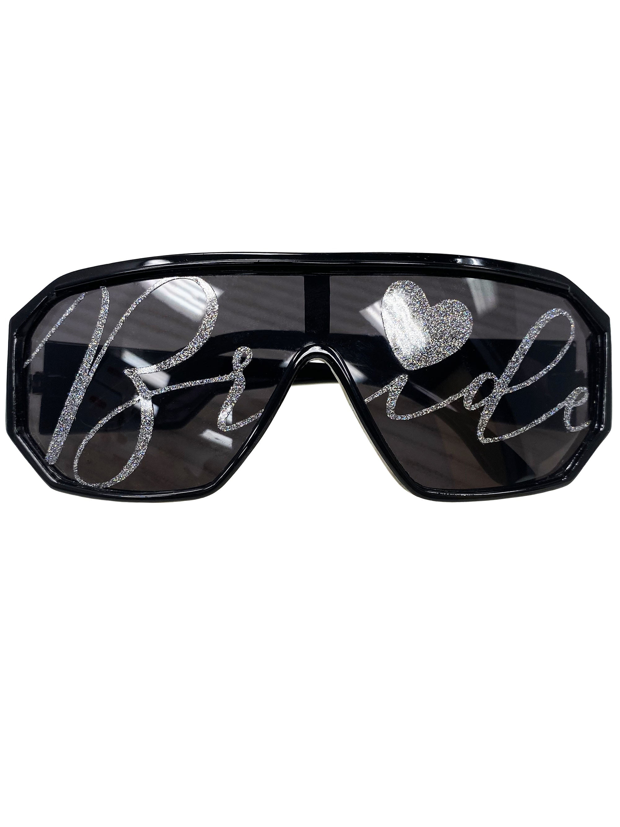 Macho Wrestler Sunglasses Silver Bride on Black Lens with Black Frame ...
