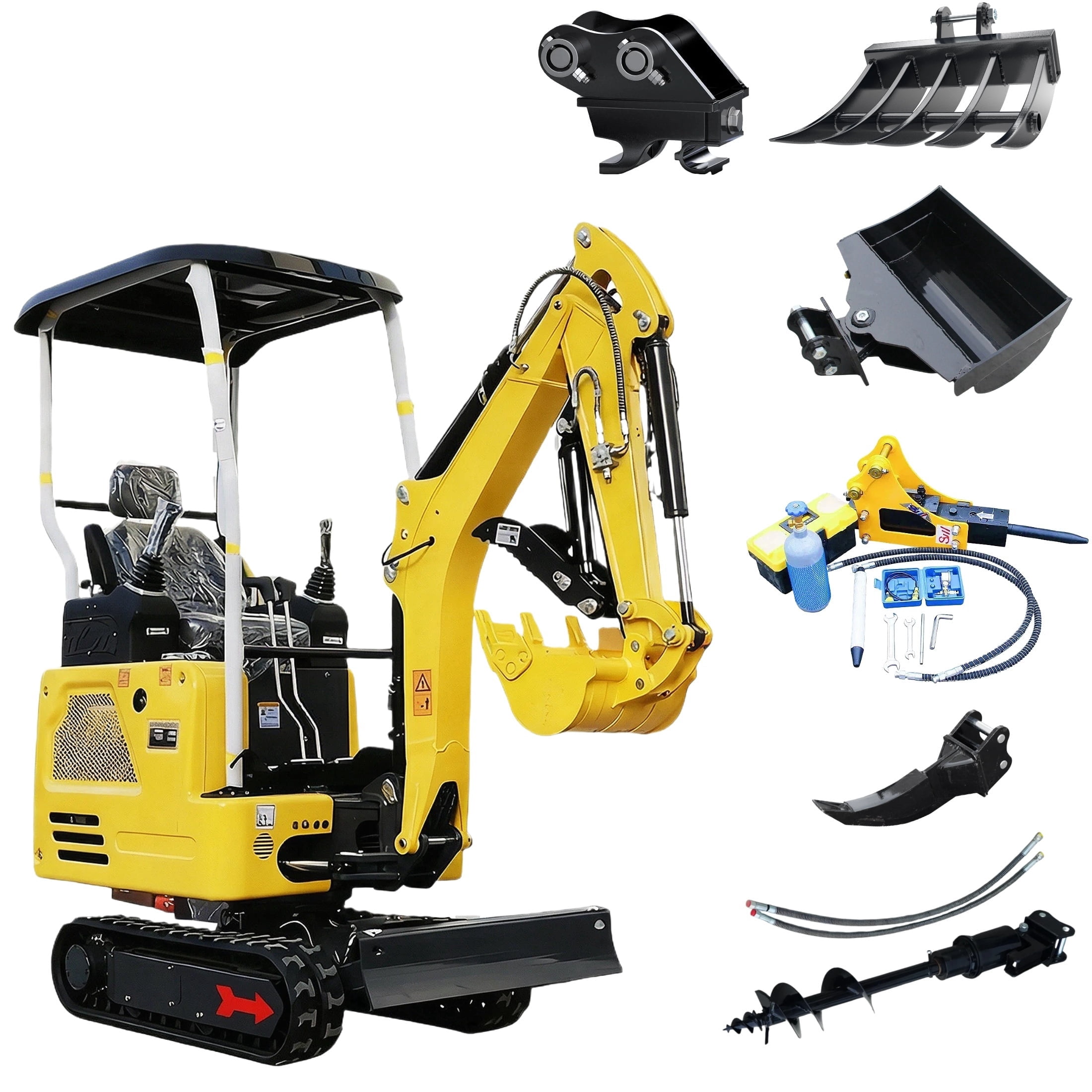 Machpro 1.8 Ton Mini Excavator 3-Cylinder Kubota Diesel, Pilot Control ...