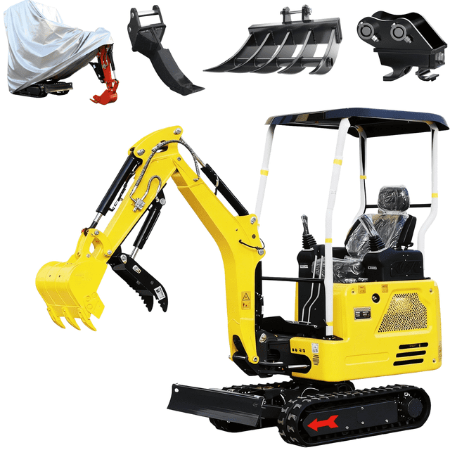 Machpro Mini Excavator–4000lbs Trench Digger with 4pcs Attachment, Boom ...