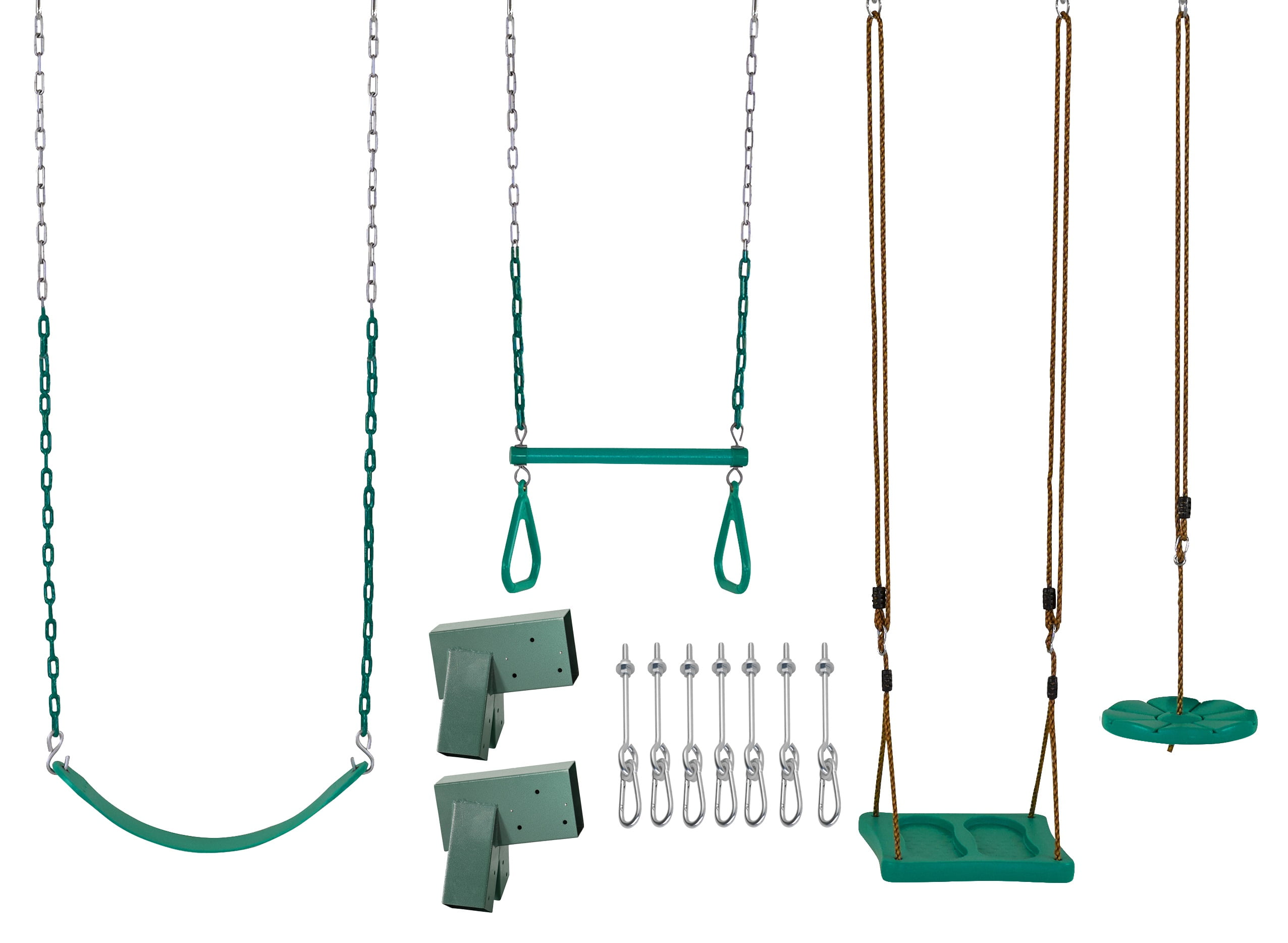 Machrus Swingan DIY Swing Set Kit - With Belt Swing, Trapeze Bar, Disc ...