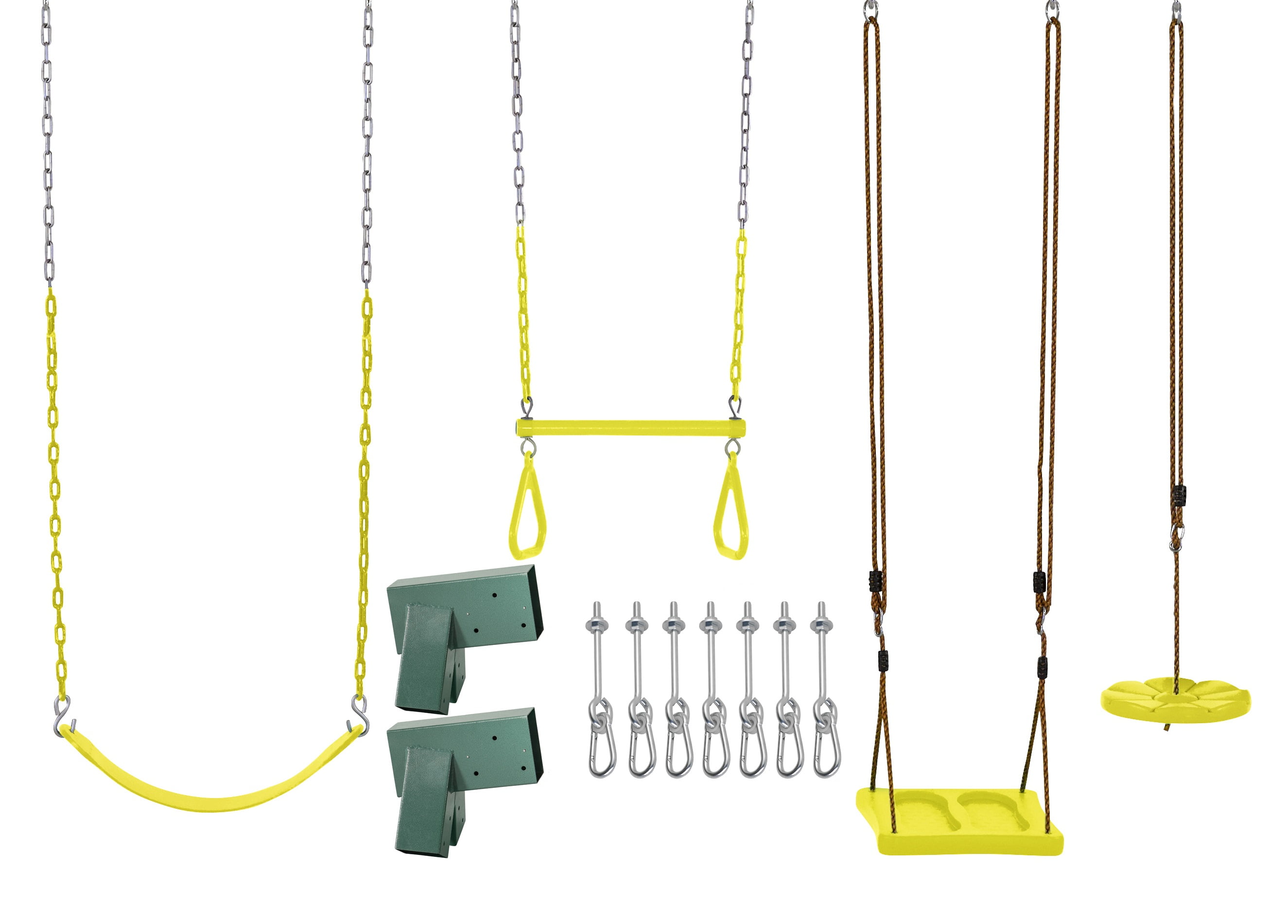 Machrus Swingan DIY Swing Set Kit - With Belt Swing, Trapeze Bar, Disc ...
