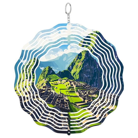 Machu Picchu Peru Ancient City 3D Wind Spinner Metal Laser Cut Art ...