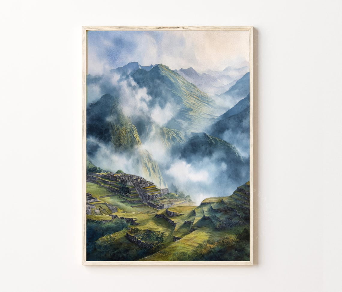 Machu Picchu Peru Andes Mountains Landscape Wall Art, Unframed Paper ...