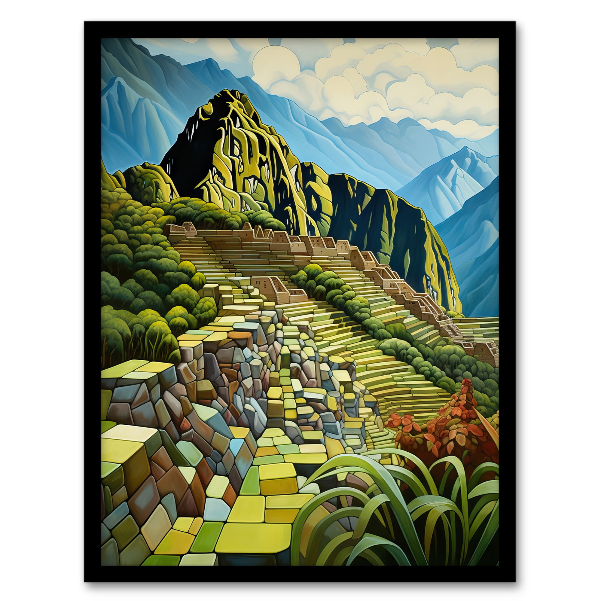 Machu Picchu Peru Artwork Stunning Inca Empire Citadel On The Andes ...