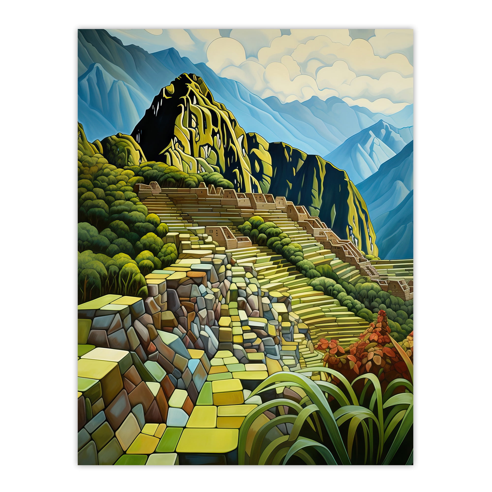 Machu Picchu Peru Artwork Stunning Inca Empire Citadel On The Andes ...
