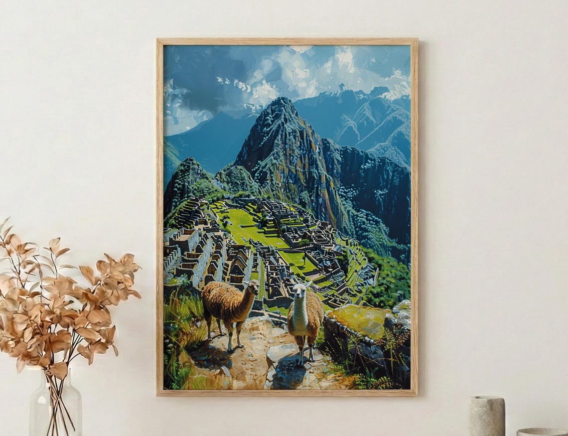 Machu Picchu Peru Travel Llama Impasto Ancient Ruins Adventure ...
