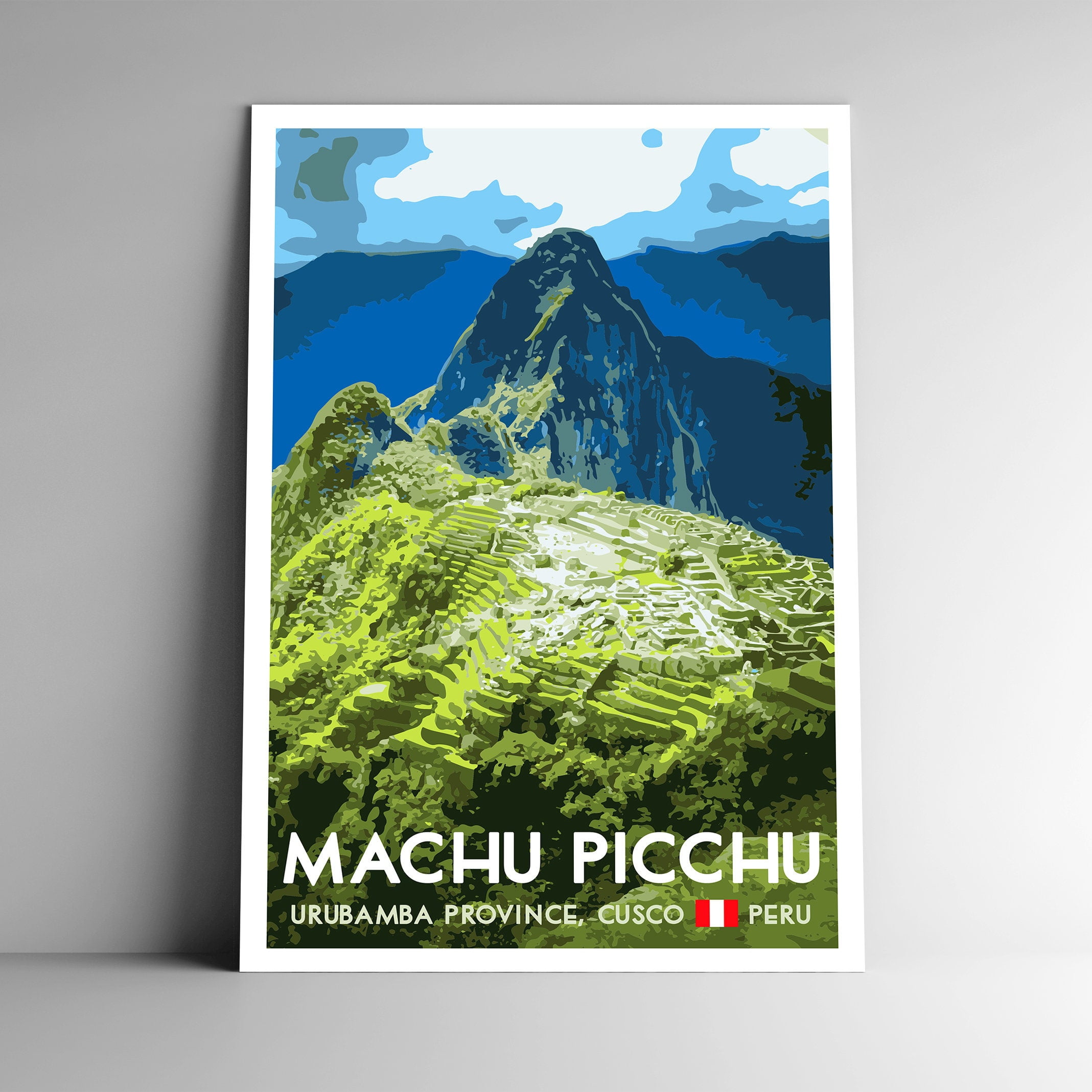 Machu Picchu Peru Vintage Travel Poster / Postcard WPA Style Retro Inca ...