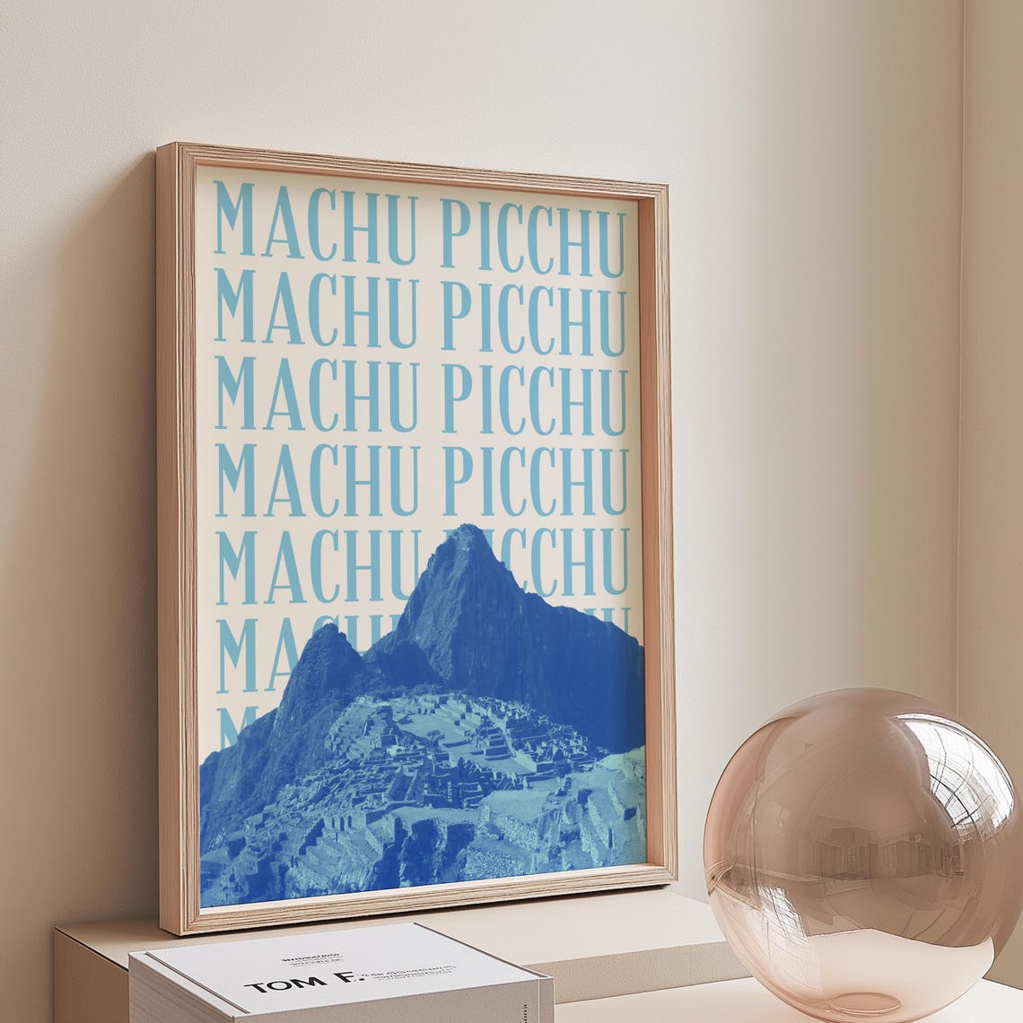 Machu Picchu Print Blue Peru Travel Print Real Photo Andes Mountains ...