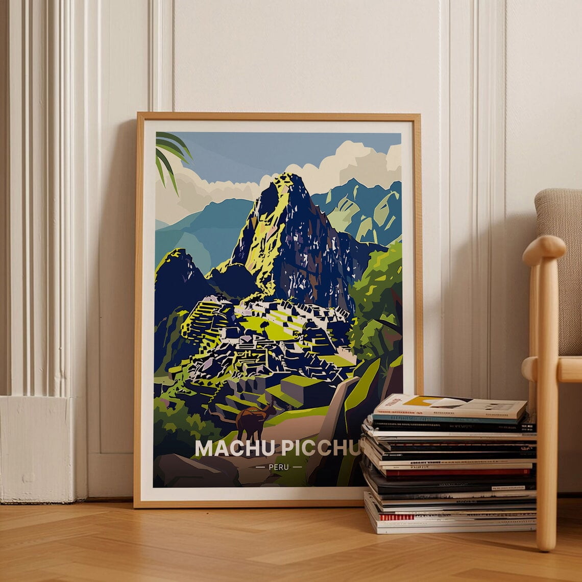 Machu Picchu Travel Poster, Peru Landscape Wall Art, Andes Mountain ...