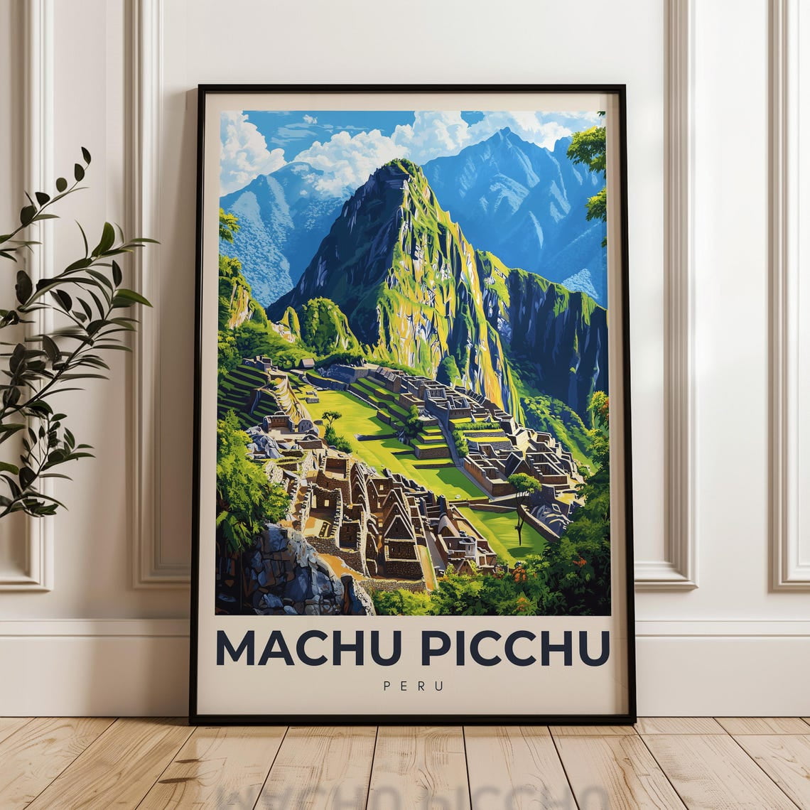 Machu Picchu Travel Poster - Peru Wall Art Print, Illustration Poster ...