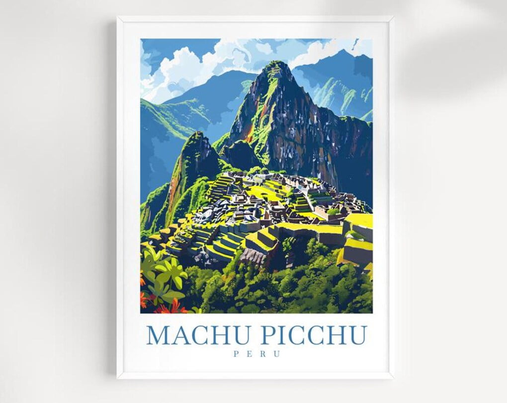 Machu Picchu Travel Print Art Peru Poster Wall Art Decor Machu Picchu ...