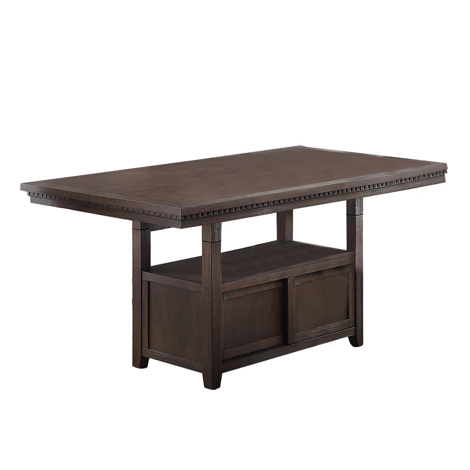 Benjara Maci 75 Inch Counter Height Dining Table with Cabinet and Shelf ...