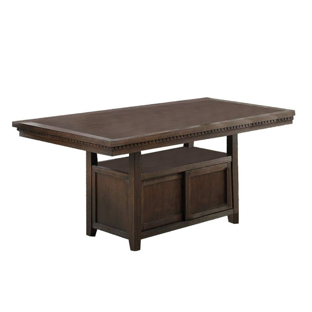 Maci 75 Inch Rectangular Dining Table with Cabinet and Shelf, Brown ...