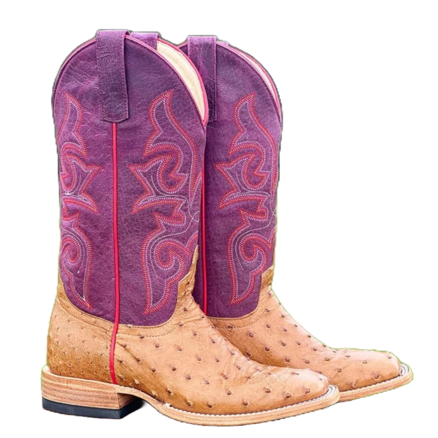 Macie Bean Ladies Antique Saddle Sangria Full Quill Ostrich Boots M2033 ...