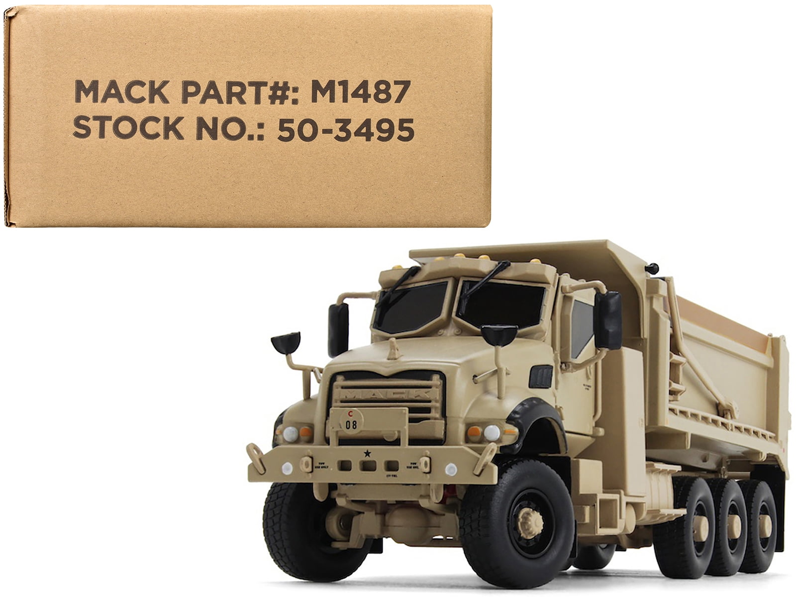 Mack Defense M917A3 Heavy Dump Truck Tan 1/50 Die-Cast Model by First ...