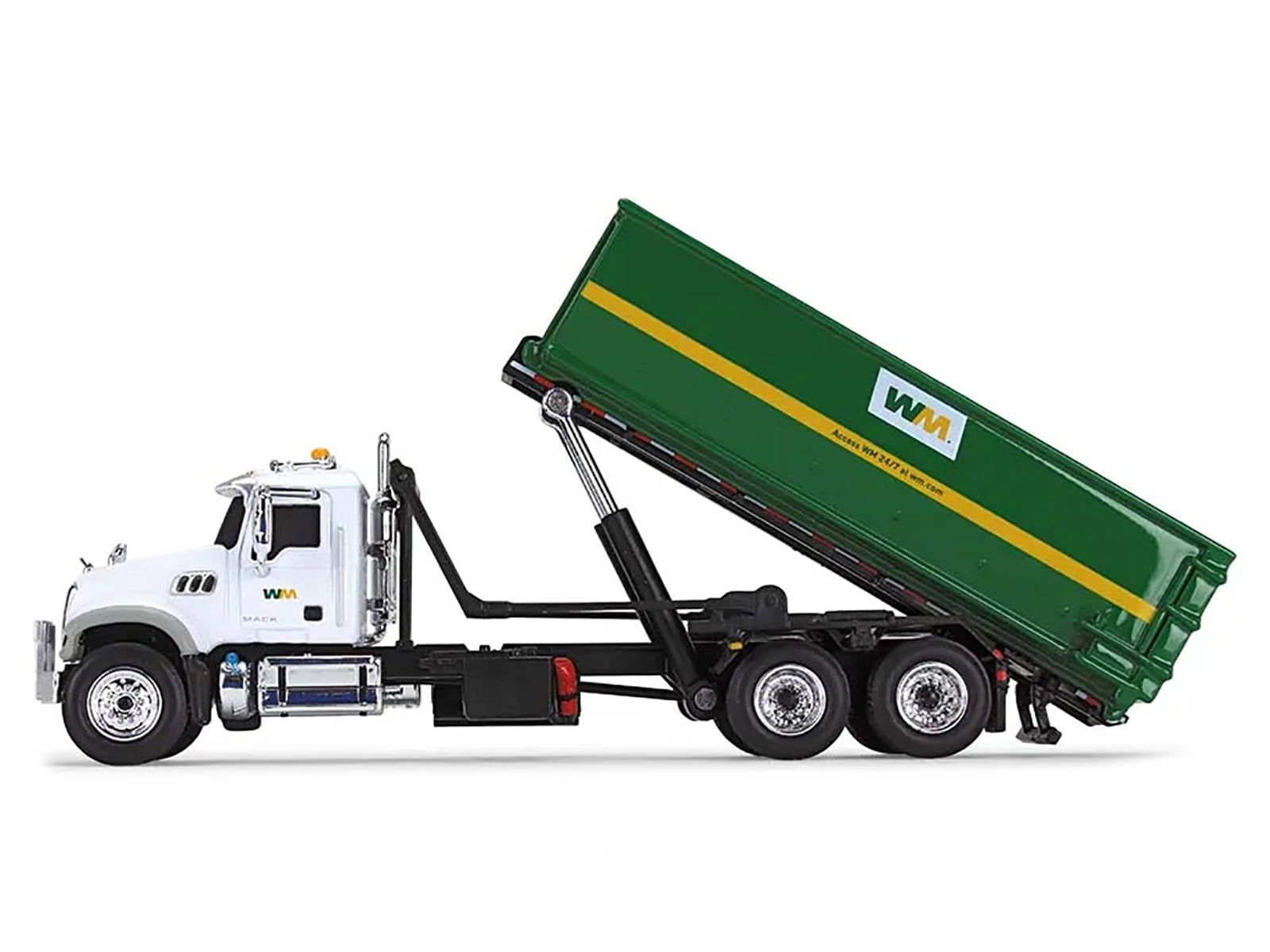 Mack Granite MP Refuse Garbage Truck with Tub-Style Roll-Off Container ...