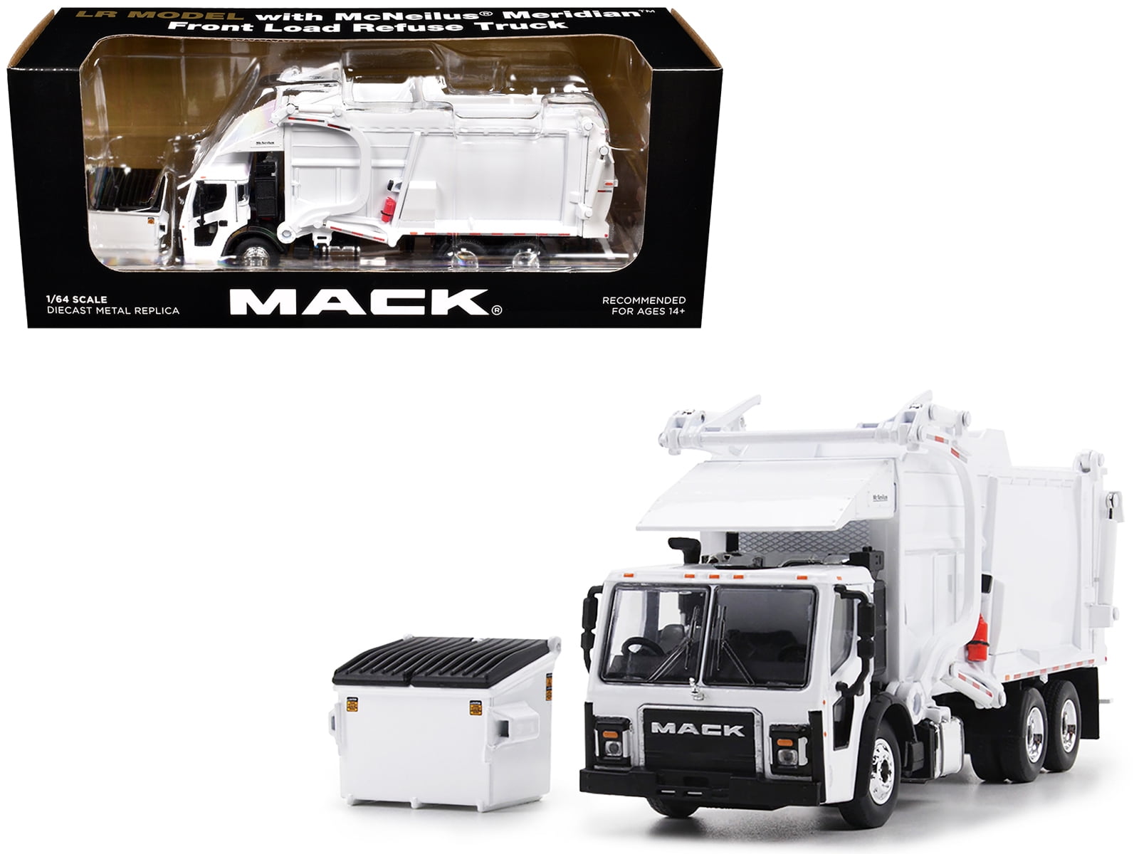 Mack LR Refuse Garbage Truck with McNeilus Meridian Front Loader White ...